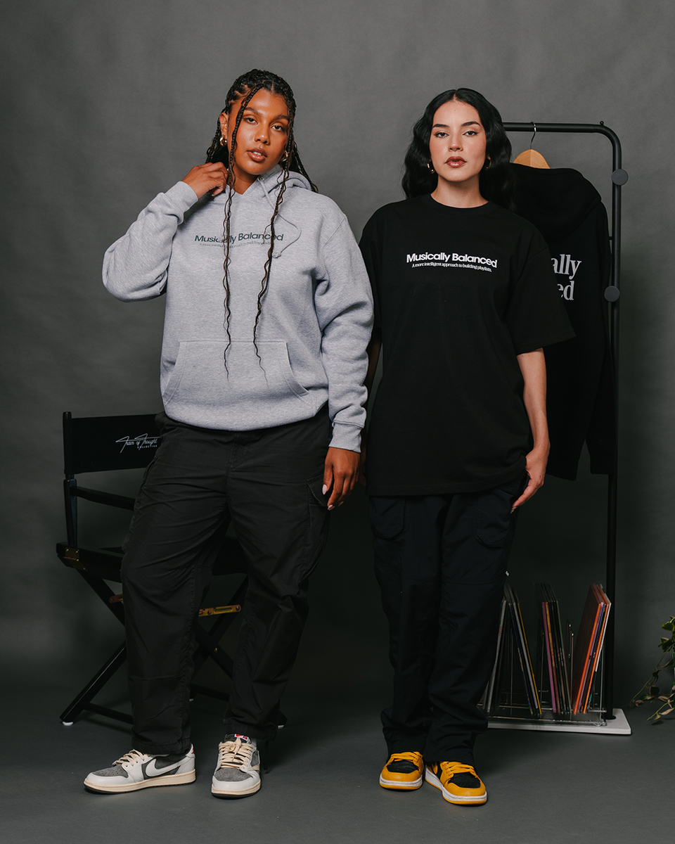 Musically Balanced 2.0 Black Hoodie – trainofthoughtcollective
